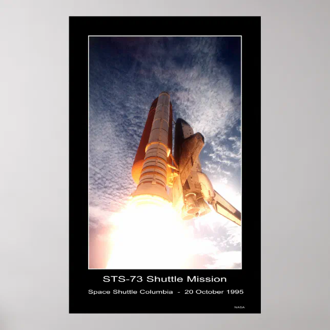Space Shuttle Columbia Lift-off – STS - 73 Poster | Zazzle