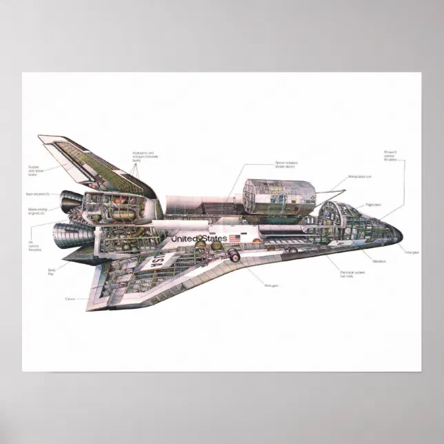 Space Shuttle cross section Poster | Zazzle
