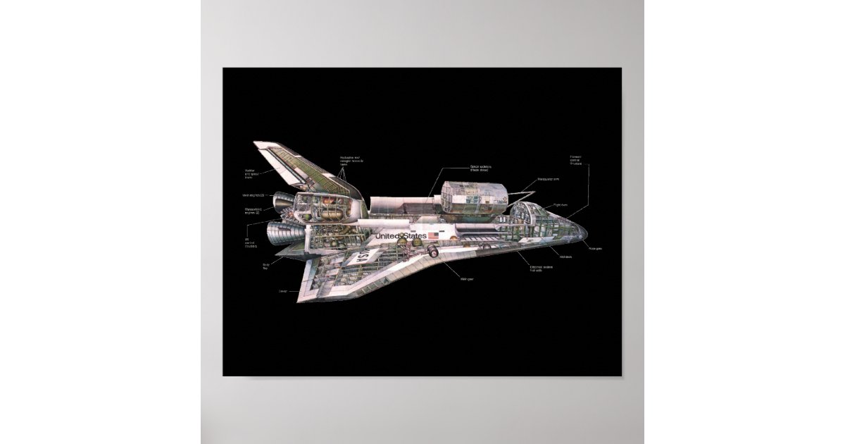 Space Shuttle Cutaway Poster | Zazzle