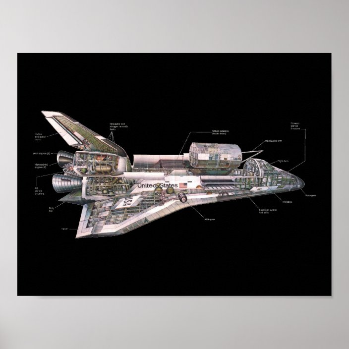 Space Shuttle Cutaway Poster | Zazzle.com
