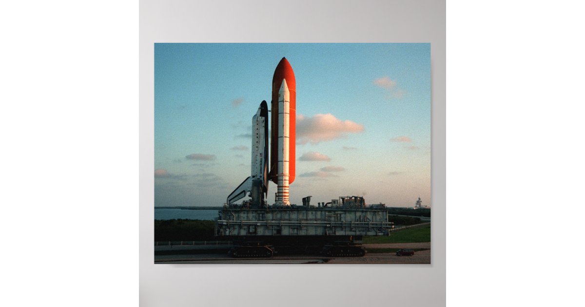 Space Shuttle Discovery atop a Crawler Transporter Poster | Zazzle