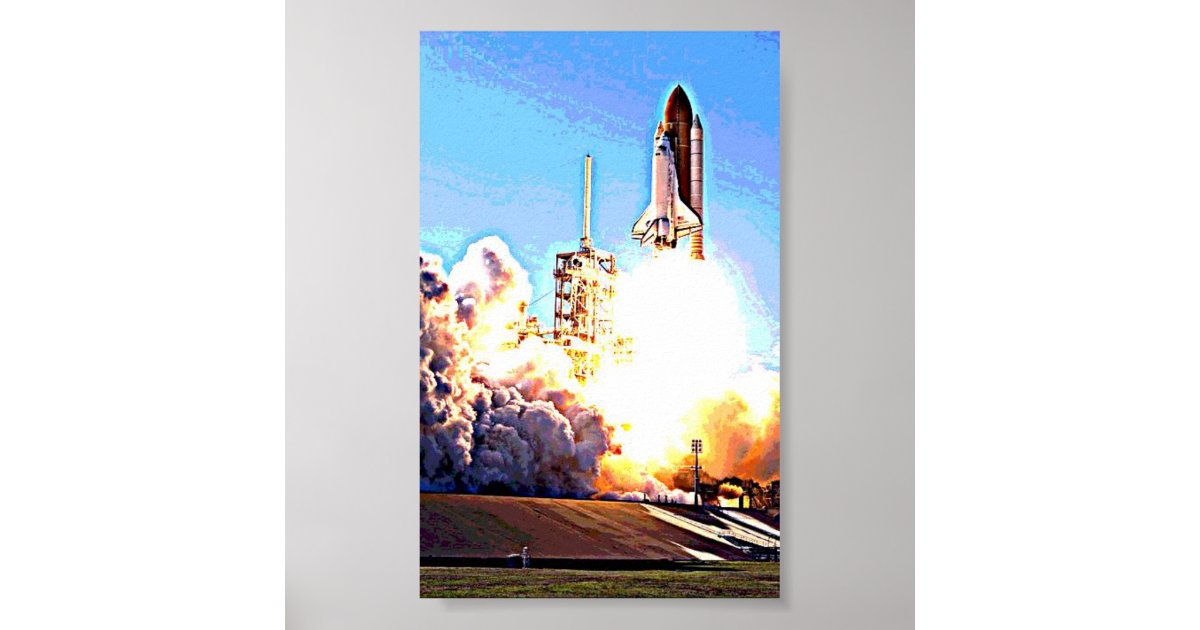 Space Shuttle Launch Poster | Zazzle