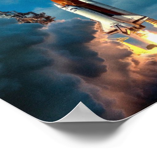 Space Shuttle lift off going into space poster | Zazzle