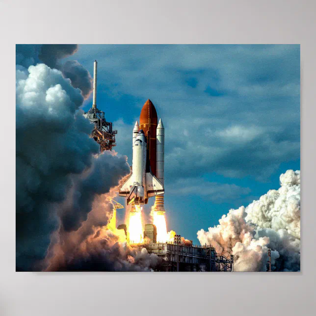 Space Shuttle lift off going into space poster | Zazzle