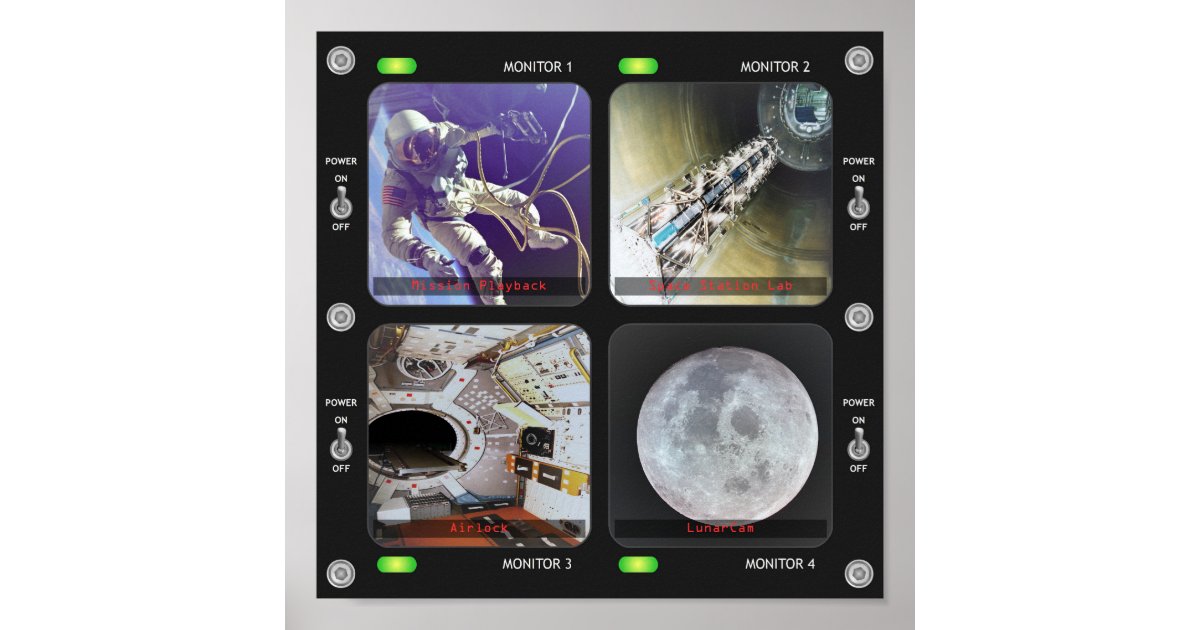 Space Shuttle Monitor Panel Poster | Zazzle