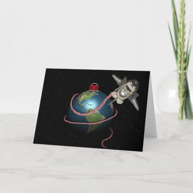 Space Shuttle STS Santa Christmas Holiday Card | Zazzle