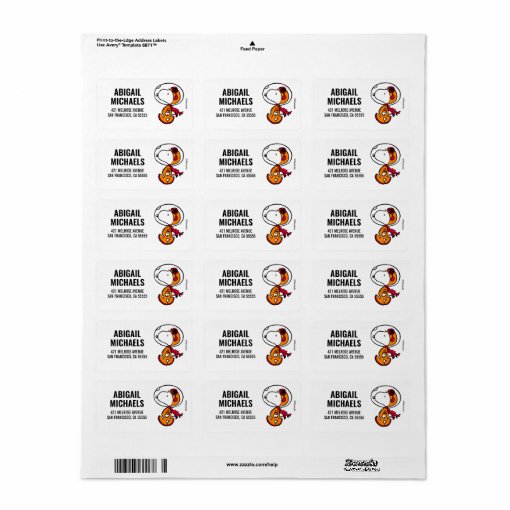SPACE | Snoopy Astronaut Label | Zazzle