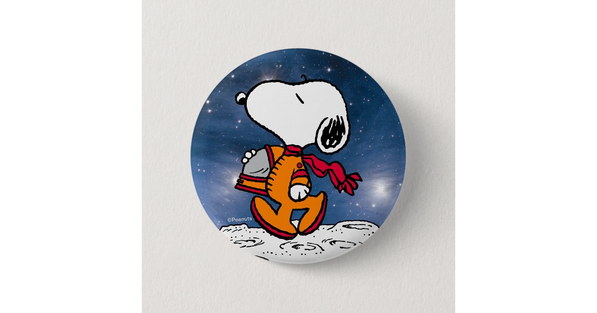 SPACE | Snoopy Button | Zazzle