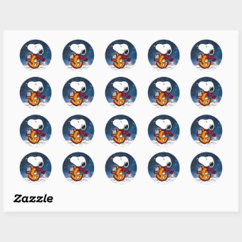 SPACE | Snoopy Classic Round Sticker | Zazzle