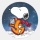 SPACE | Snoopy Classic Round Sticker | Zazzle