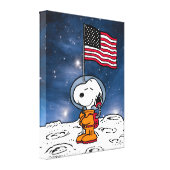 SPACE | Snoopy With Flag Astronaut Canvas Print | Zazzle