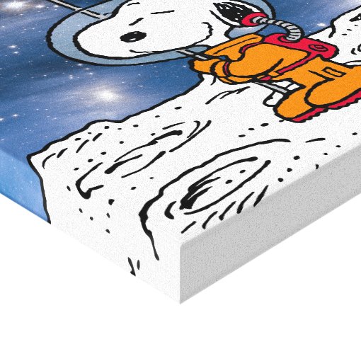 SPACE | Snoopy With Flag Astronaut Canvas Print | Zazzle