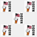 SPACE | Snoopy With Flag Astronaut Kids' Labels | Zazzle