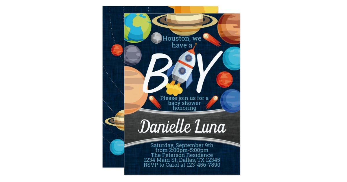 Space Solar System Baby Shower Invitation | Zazzle.com