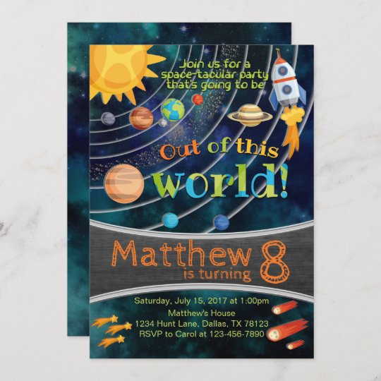 Space Solar System Planet Birthday Invitation | Zazzle.com