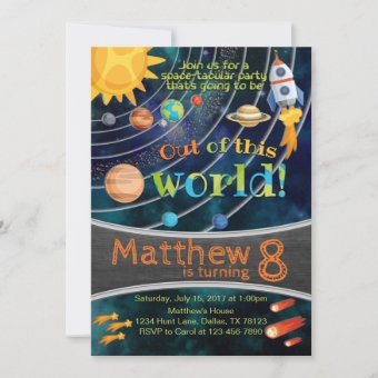 Space Solar System Planet Birthday Invitation | Zazzle