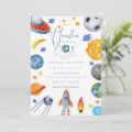 Space Solar System | Watercolor Baby Shower Invitation | Zazzle