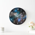SPACE STARS LARGE CLOCK | Zazzle