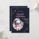 Space Stars Rocket Ship Girls 1st Birthday Invitation | Zazzle