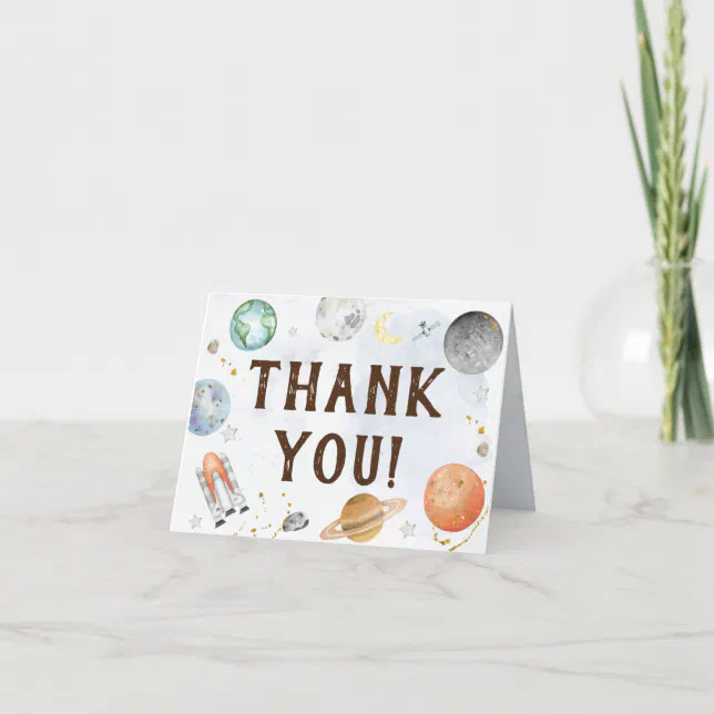 Space Thank You Card | Zazzle