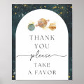Space Thank You Sign | Space Favor Sign | Zazzle