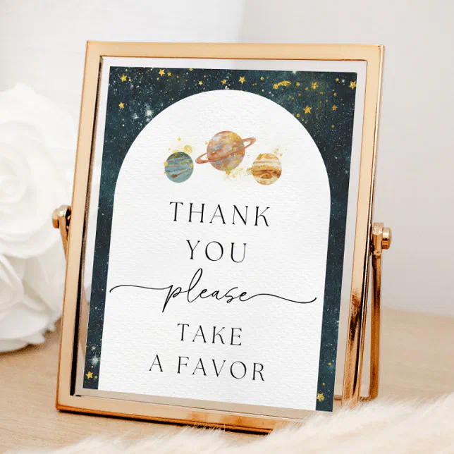 Space Thank You Sign | Space Favor Sign | Zazzle