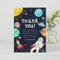 Space Theme Birthday Party Thank You Card | Zazzle