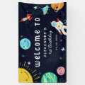 Space Theme Galaxy Birthday Party Welcome Banner | Zazzle