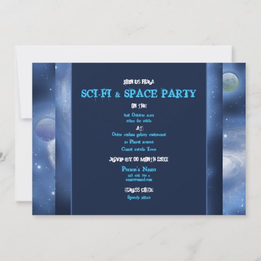 Space theme party invitations - customize template | Zazzle