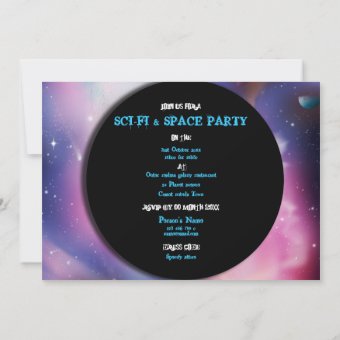 Space theme party invitations - customize template | Zazzle