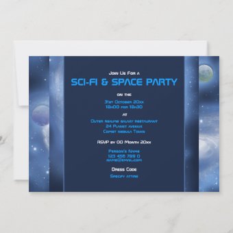 Space theme party invitations - customize template | Zazzle