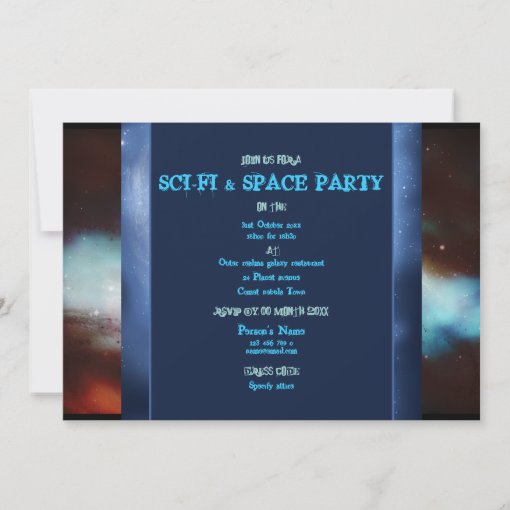 Space theme party invitations - customize template | Zazzle