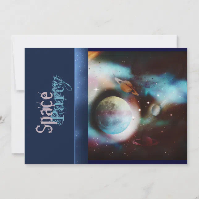 Space theme party invitations - customize template | Zazzle