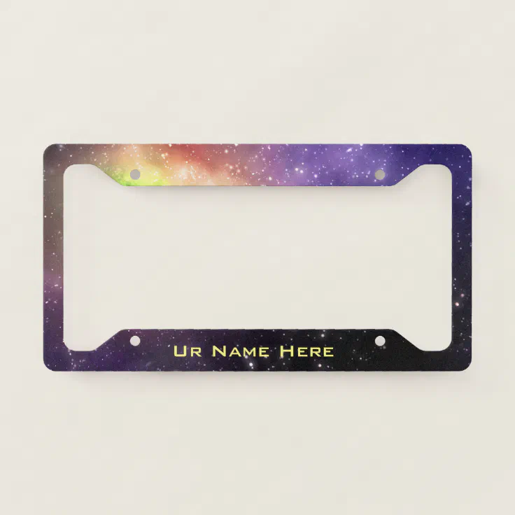 Space Themed Number Plates - Custom Name Space License Plate Frame | Zazzle