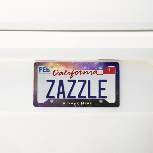 Space Themed Number Plates - Custom Name Space License Plate Frame | Zazzle