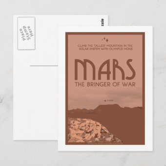 Space Travel Postcard - Mars | Zazzle