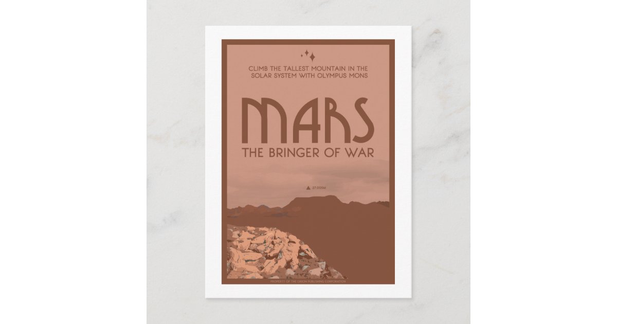 Space Travel Postcard - Mars | Zazzle