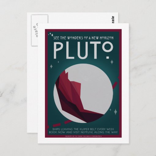 Space Travel Postcard - Pluto | Zazzle
