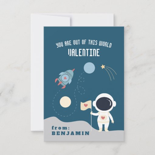 Space Valentine Note Card | Zazzle