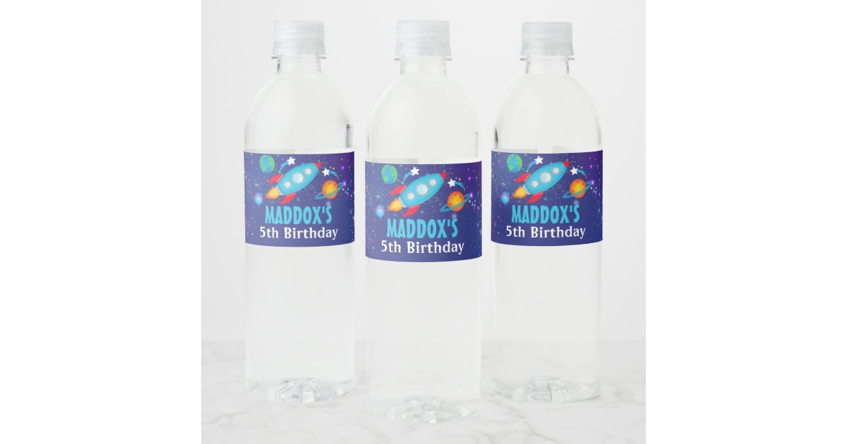 Space Water Bottle Labels Galaxy | Zazzle