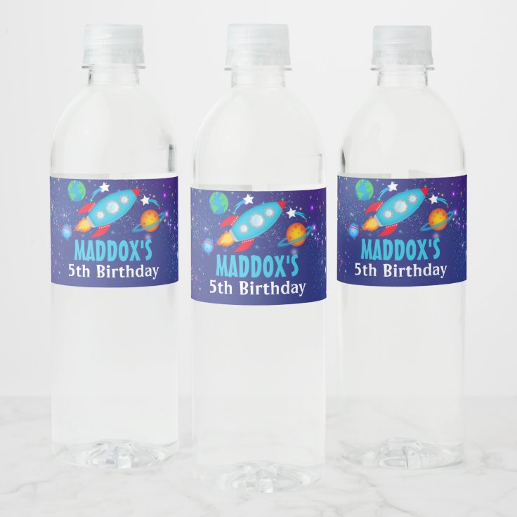 Space Water Bottle Labels Galaxy | Zazzle