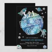 Space Watercolor Birthday Invitation | Zazzle