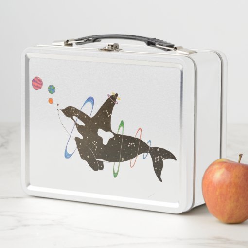 Space whale metal lunch box | Zazzle