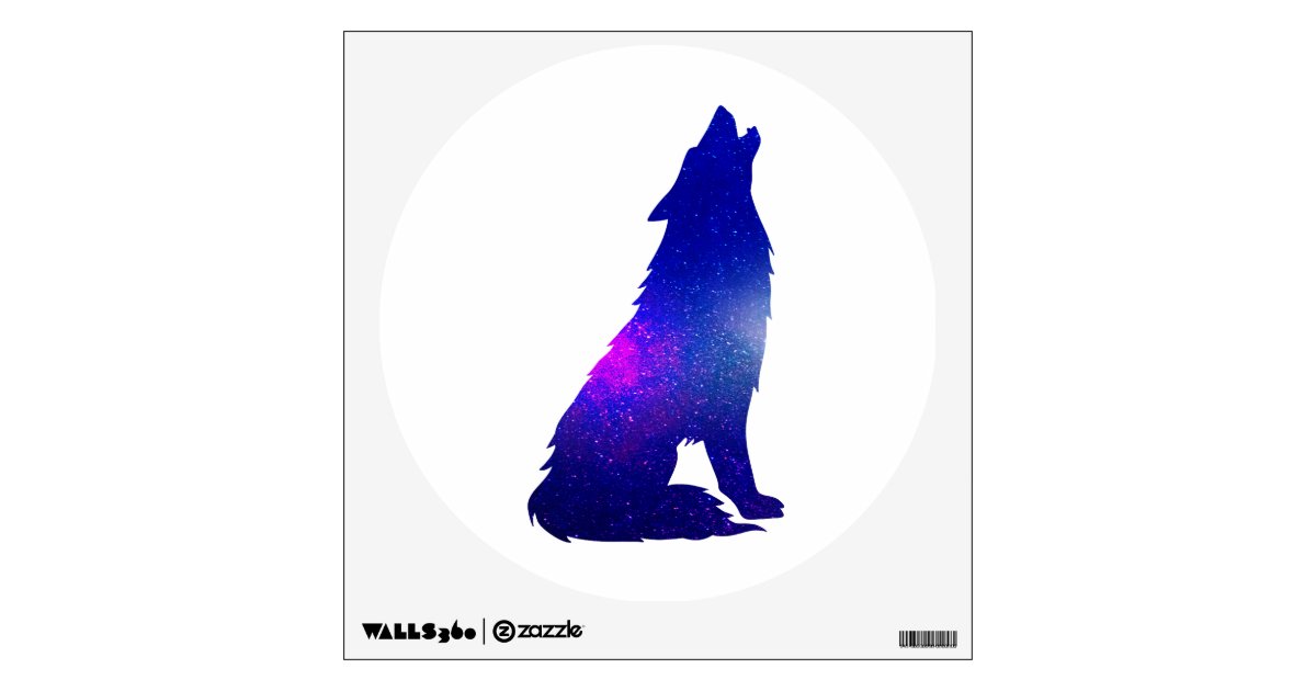 Space Wolf howling - Choose background color Wall Decal | Zazzle