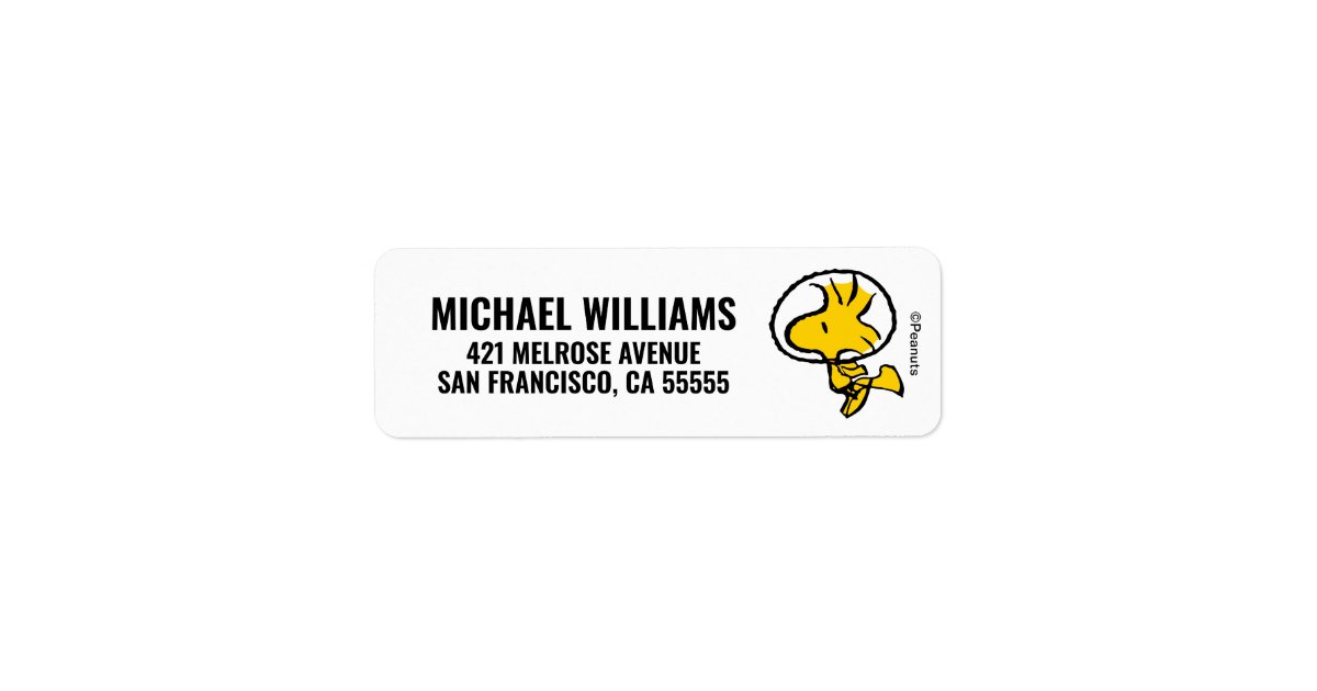 SPACE | Woodstock Astronaut Label | Zazzle