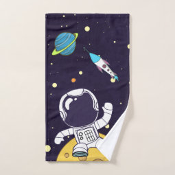 Spaceman Astronaut Exploring Outer Space Bath Towel Set | Zazzle