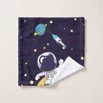 Spaceman Astronaut Exploring Outer Space Bath Towel Set | Zazzle