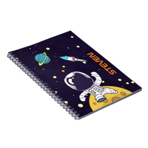 Spaceman Astronaut Floating in Outer Space Notebook | Zazzle