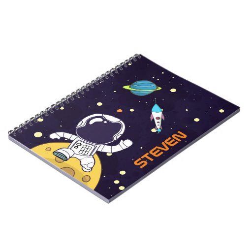 Spaceman Astronaut Floating in Outer Space Notebook | Zazzle