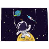Spaceman Exploring Outer Space Large Gift Bag | Zazzle